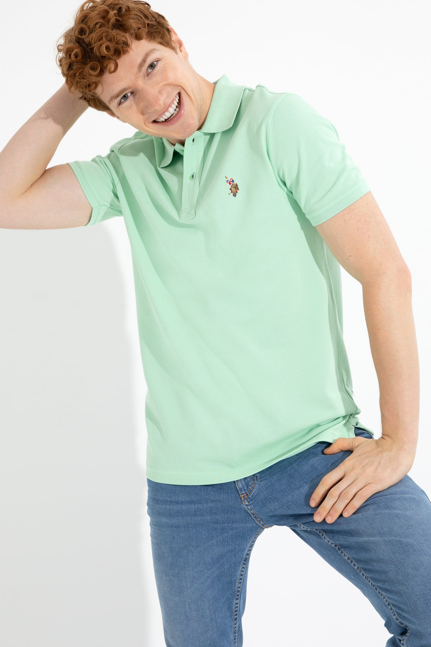 POLO VERT MENTHE À TEXTURE TP10 - 1350557VR090 – US. POLO ASSN